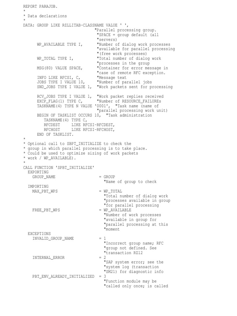 Abap Paralelismo | Download Free PDF | Server (Computing) | Computer ... Abap Paralelismo | Download Free PDF | Server (Computing) | Computer ...