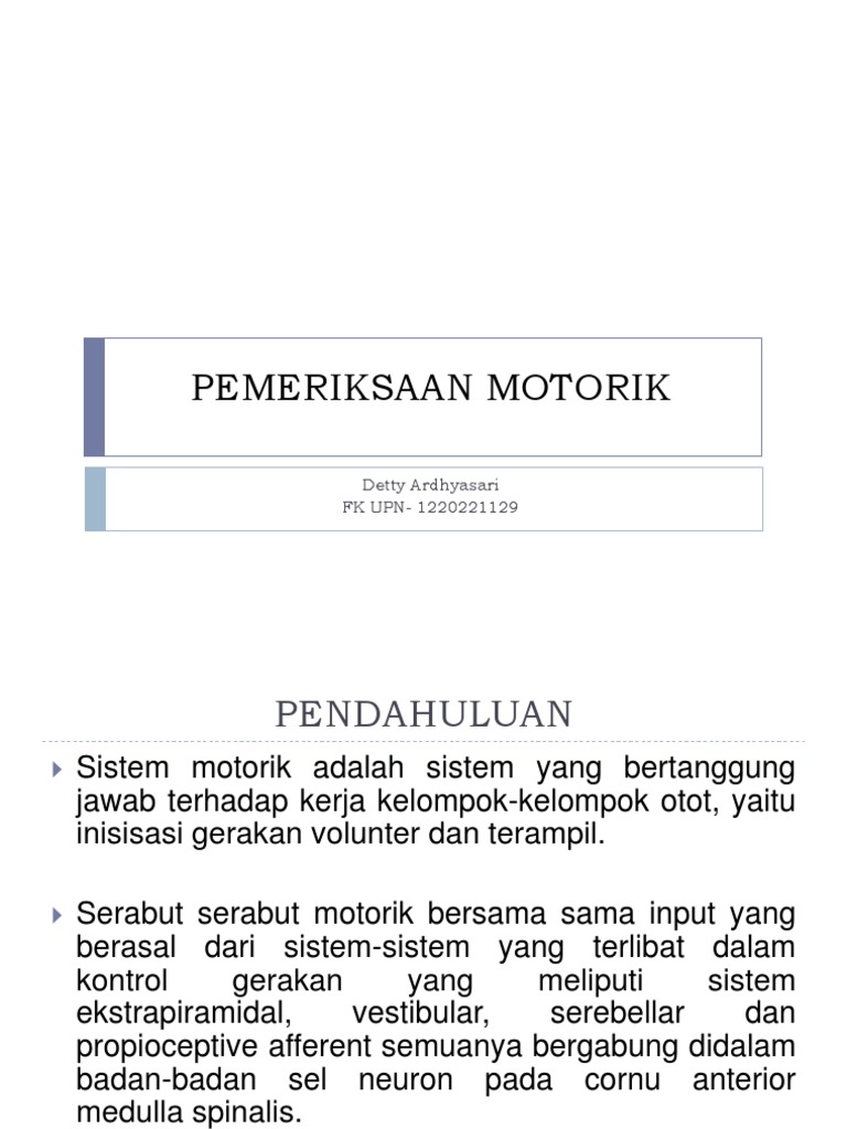 Pemeriksaan Motorik | PDF