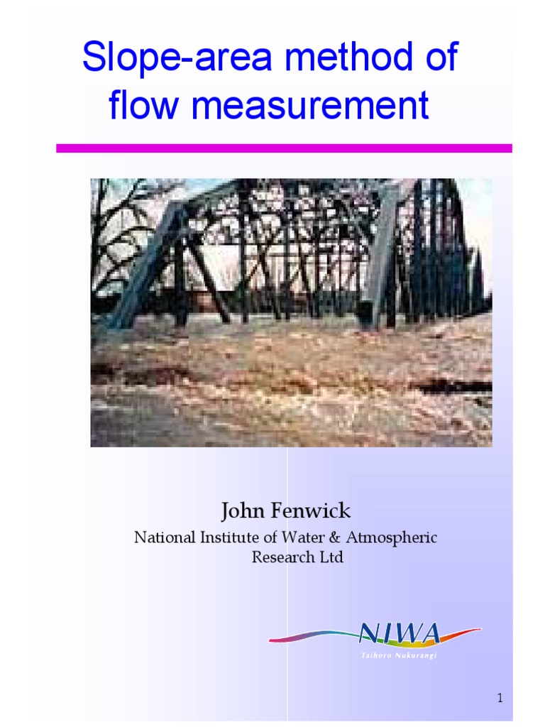 Slope-Area Method of Flow Measurement: John Fenwick | PDF