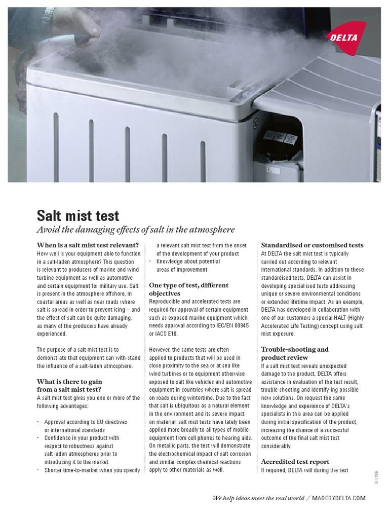 TC Prod - Sheet Salt Mist Test | PDF | Corrosion | Nature