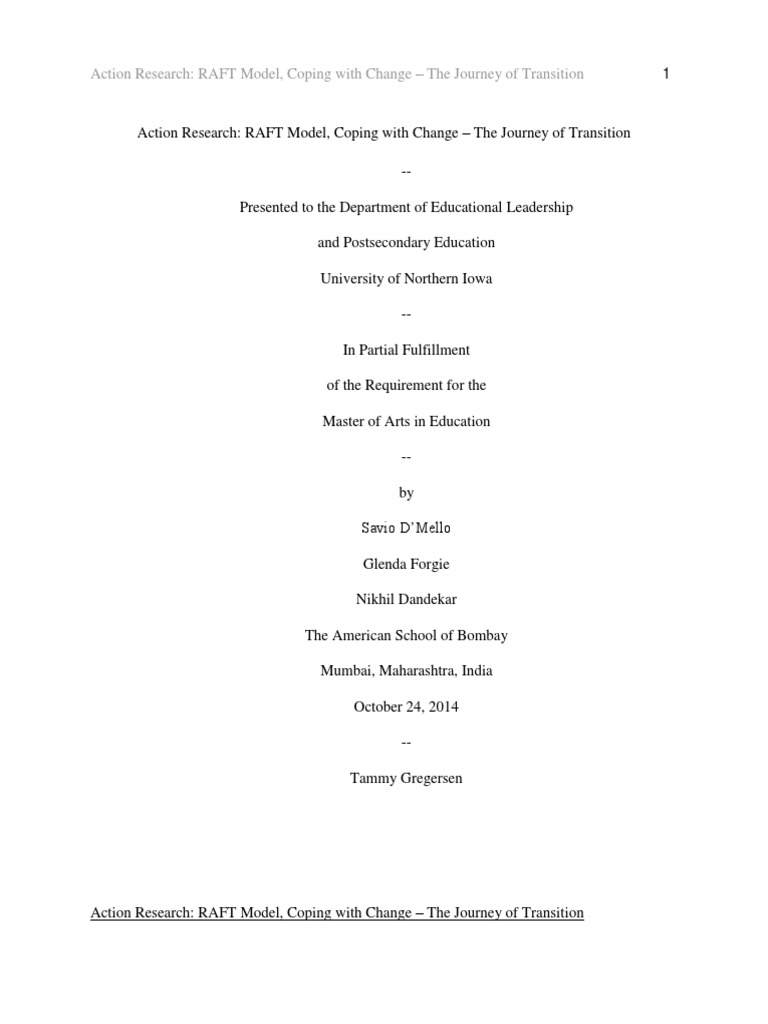 RAFT Model for Student Transitions | PDF | Emotions | Qualitative Research