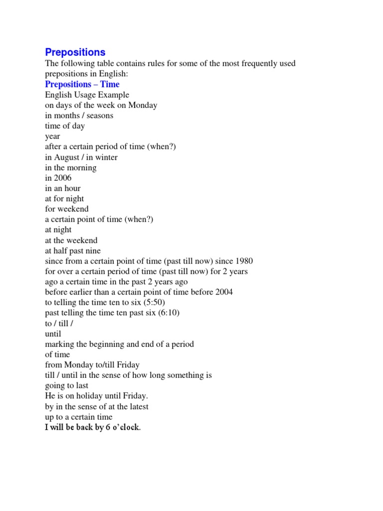 Prepositions 1 | PDF | Language Arts & Discipline