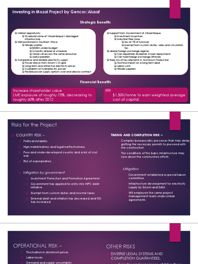 Mozal Project | PDF | International Finance Corporation | Euro