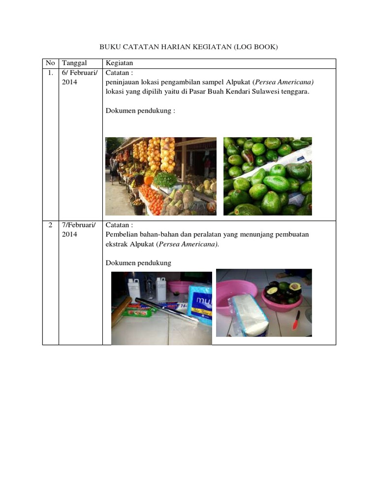 Buku Catatan Harian Log Book PKM Terbaru | PDF
