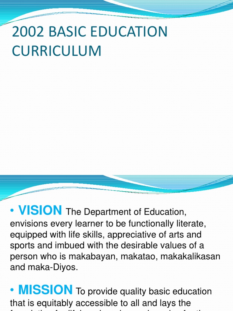 2002 Basic Education Curriclum | PDF | Education Theory | Curriculum