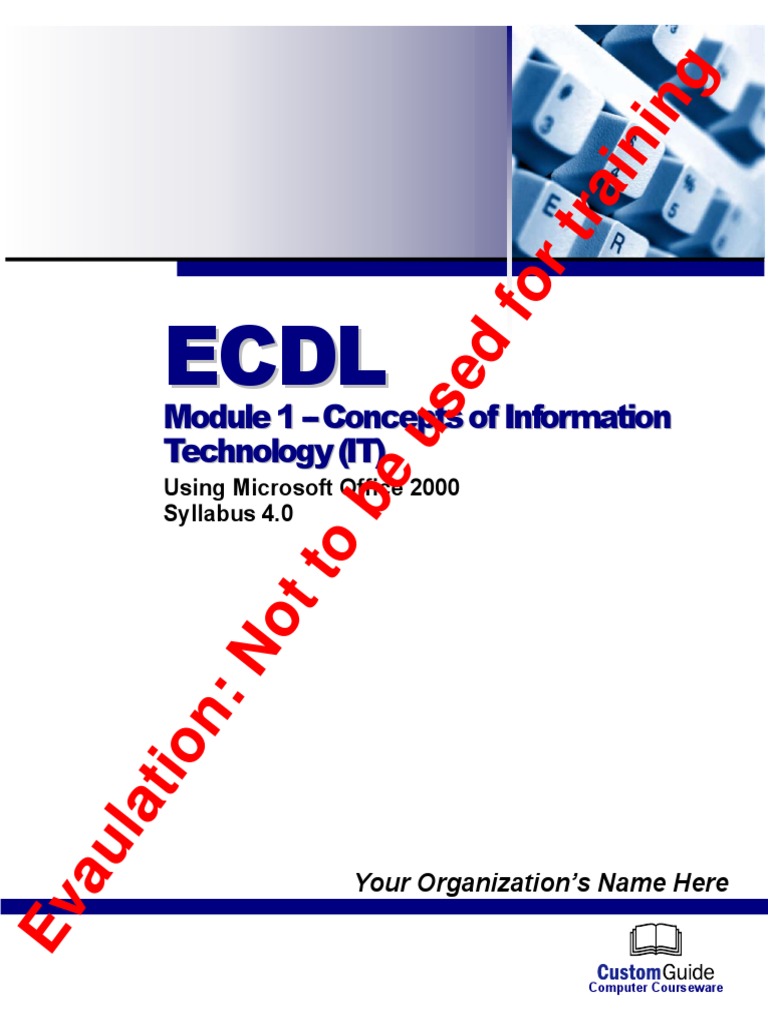 Ecdl Training Module 1 PDF | PDF | Personal Computers | Dvd
