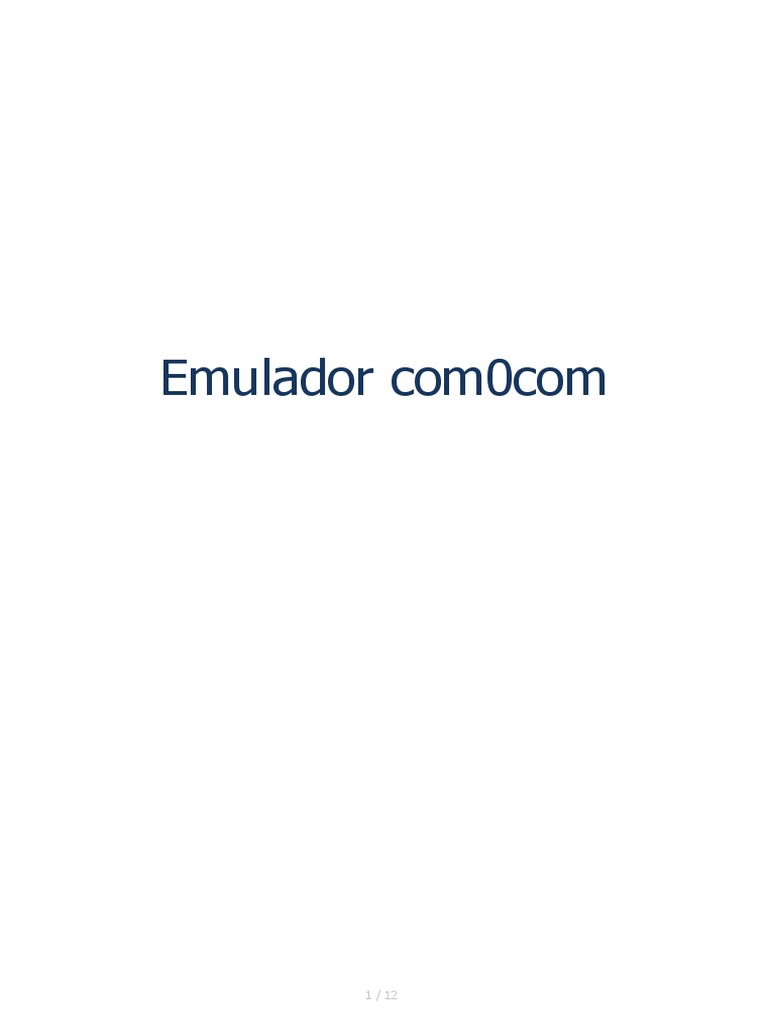 Emulador Com0com | PDF | Microsoft Windows | Emulador