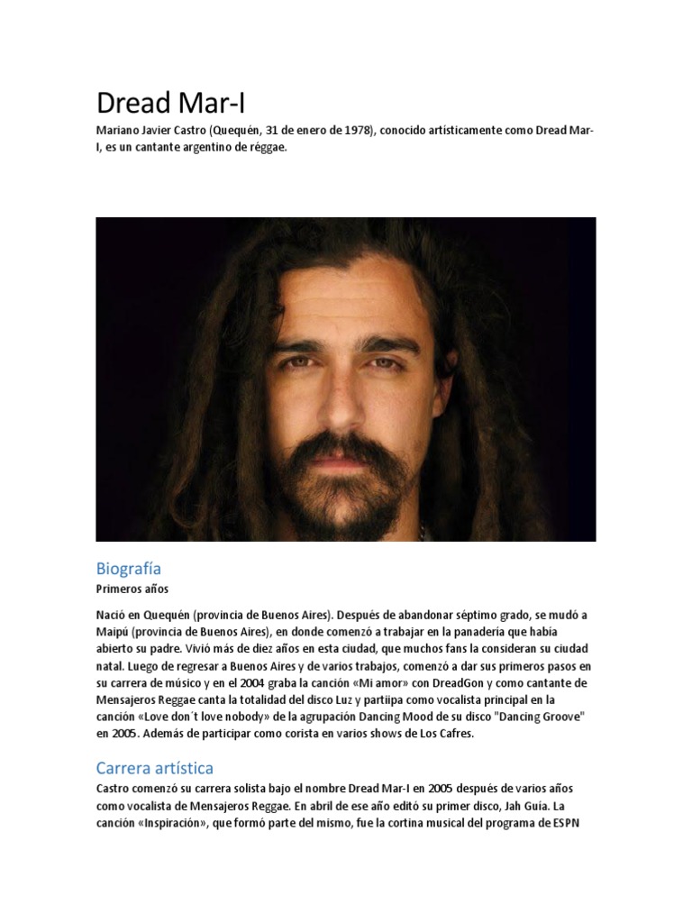 Dread Mar | PDF | Reggae | Grupos musicales