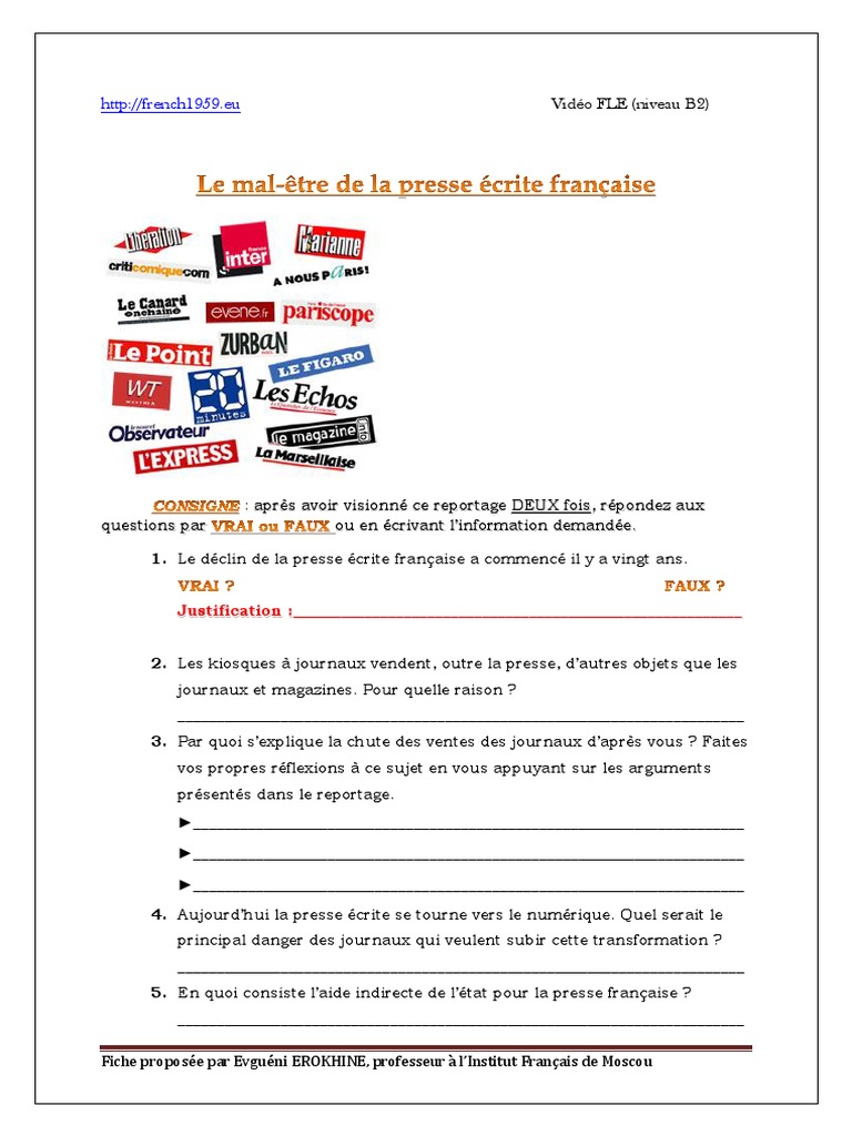 Déclin de la Presse Écrite Française | PDF