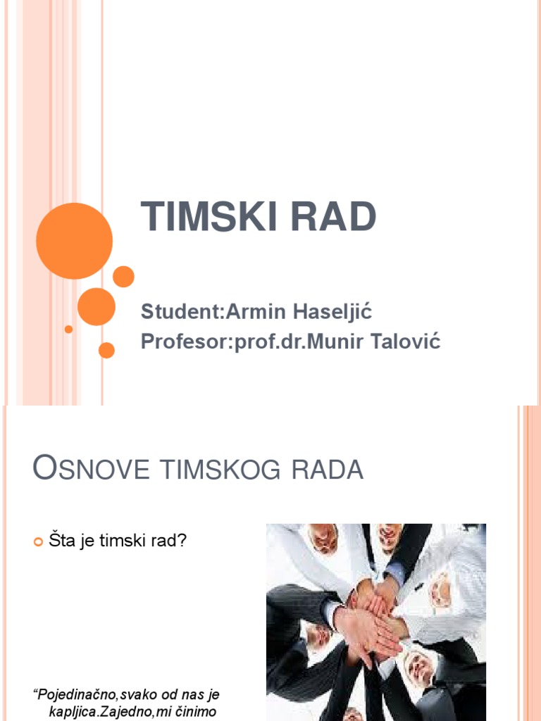 Timski Rad Prof | PDF