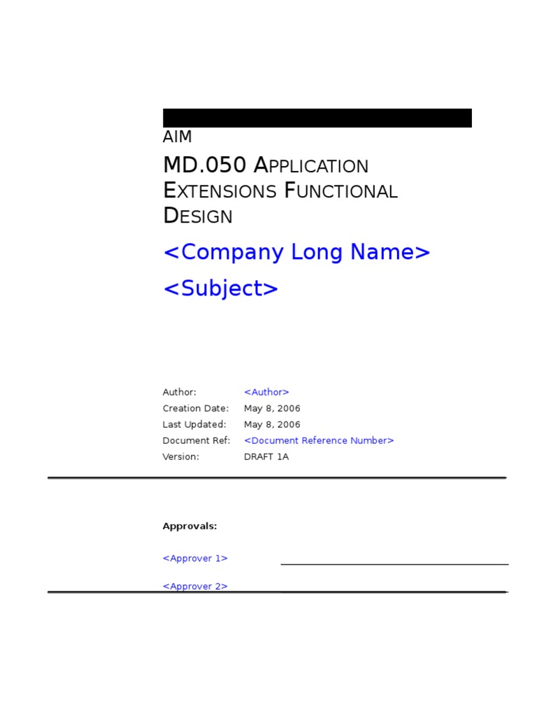 MD050 - Functional Design Template | PDF | C (Programming Language ...