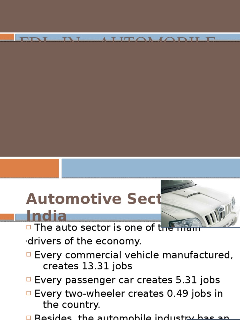Fdi in Automobile Sector in India | PDF | Car | Industries