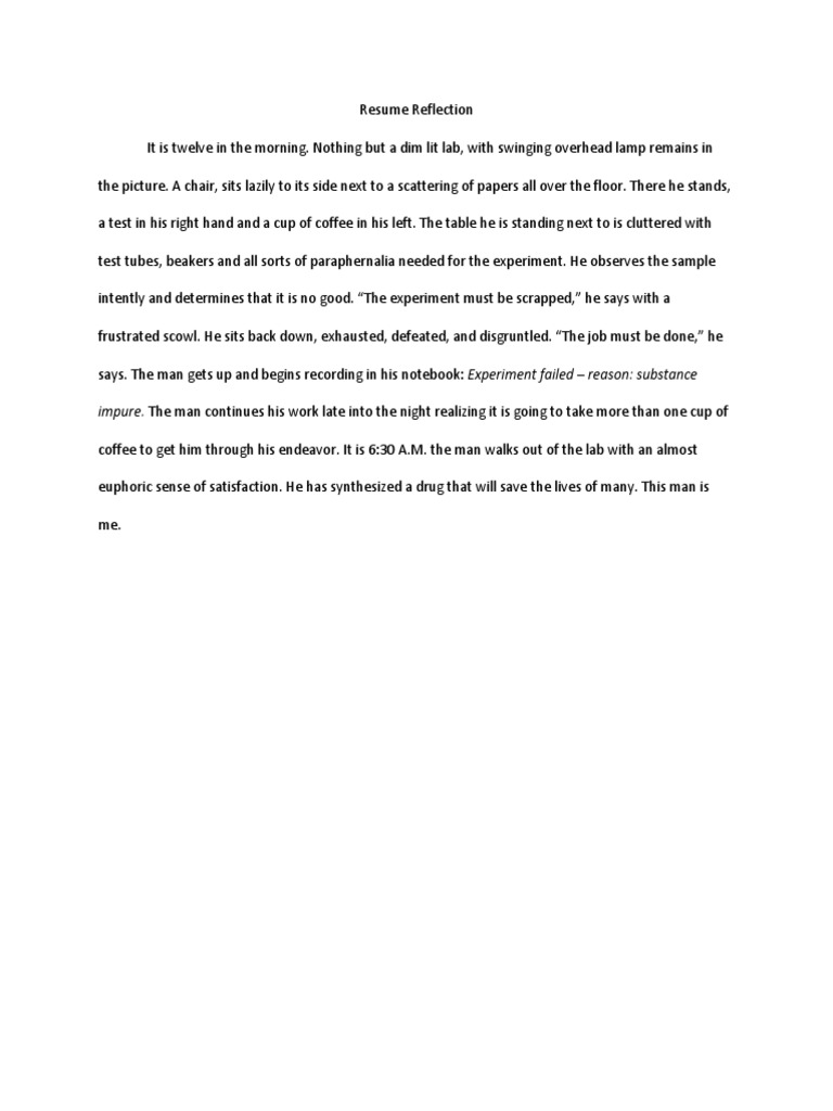 Personal Resume Reflection Essay | PDF | Science & Mathematics