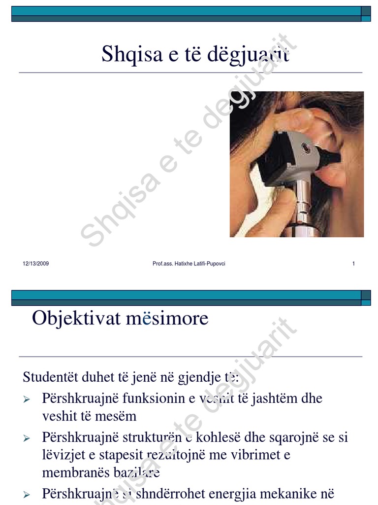 Shqisa e Te Degjuarit | PDF