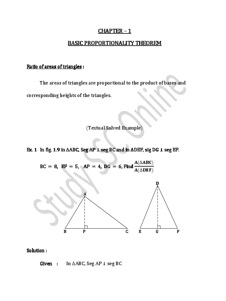 1 Basic Proportionality Theorem PDF | Download Free PDF | Triangle ...