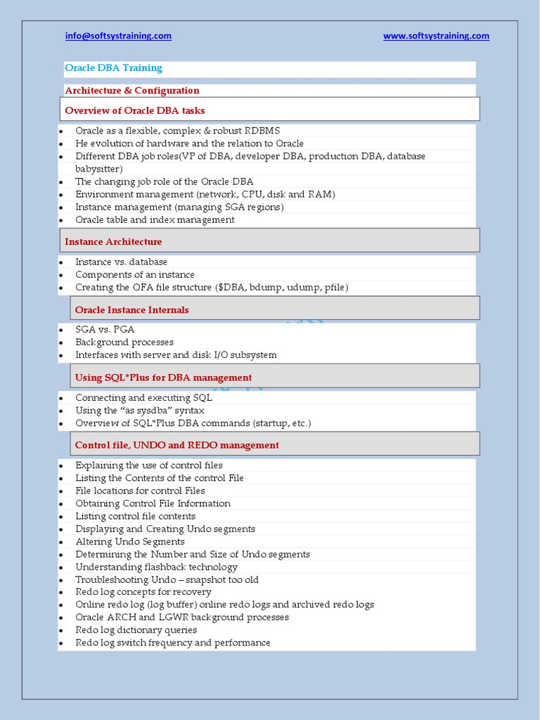Oracle DBA Training PDF | PDF | Database Index | Databases Oracle DBA Training PDF | PDF | Database Index | Databases