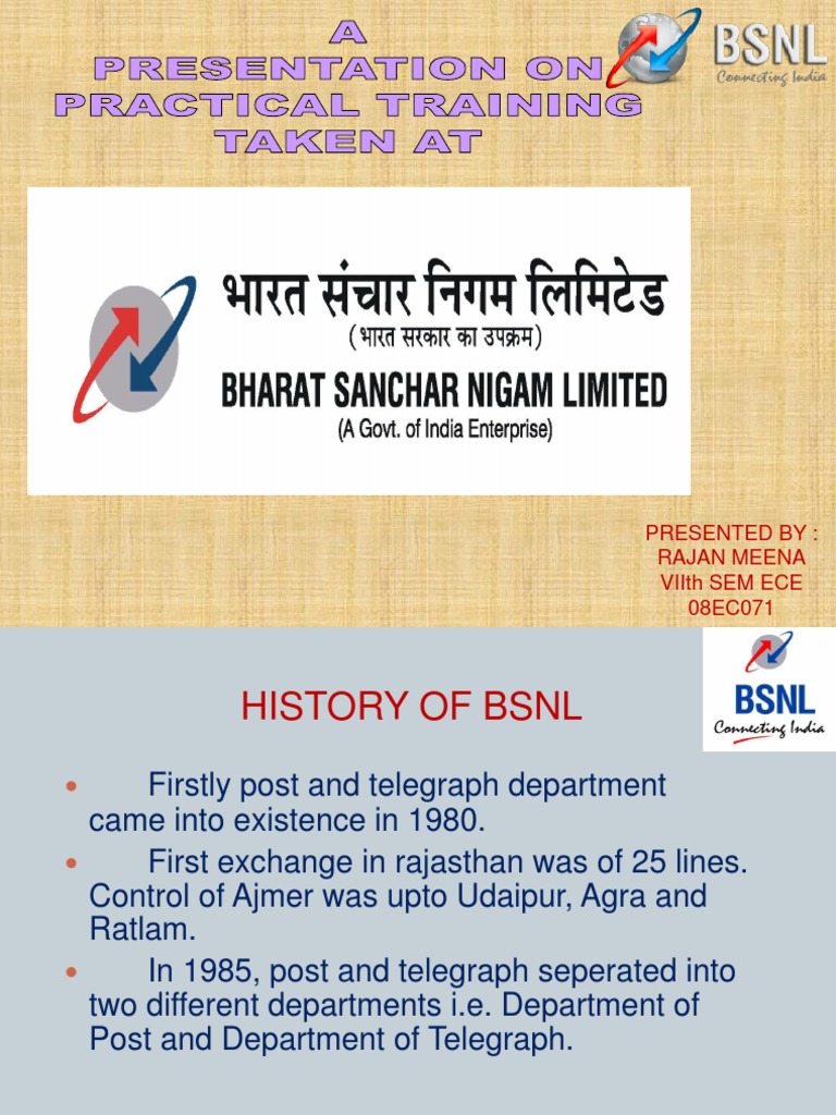 BSNL Internship | PDF | Internet Access | Optical Fiber