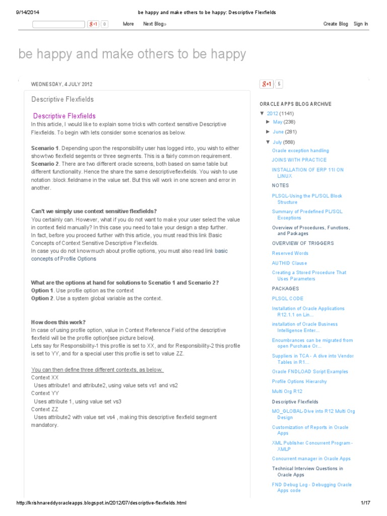 Be Happy and Make Others To Be Happy - Descriptive Flexfields | PDF ...