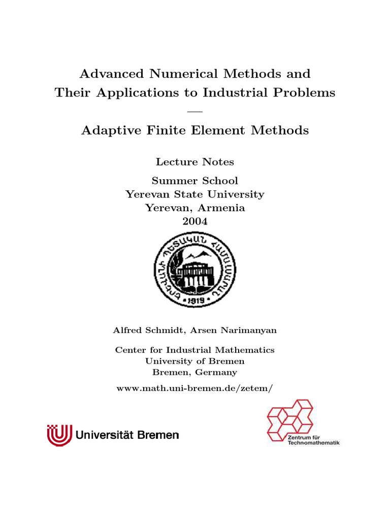 Advanced Numerical Methods | PDF | Finite Element Method | Partial ...