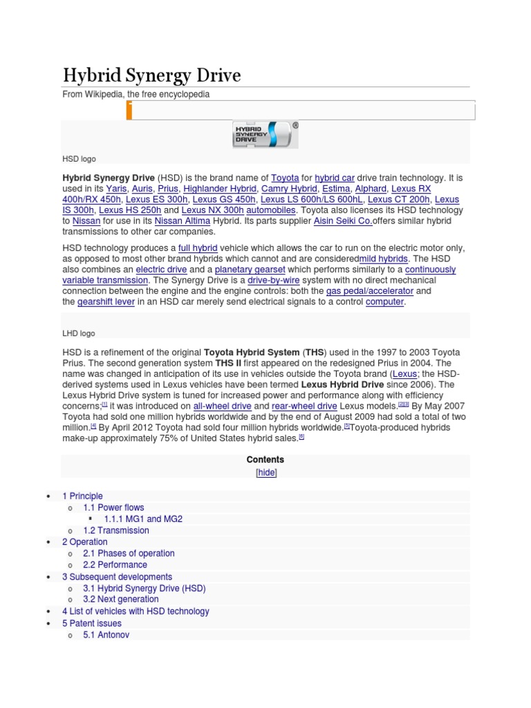 Toyota Hybrid Vehicles | Download Free PDF | Transmission (Mechanics ...