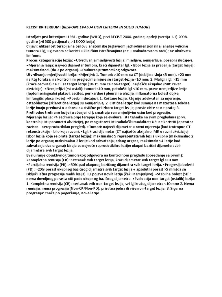 RECIST | PDF