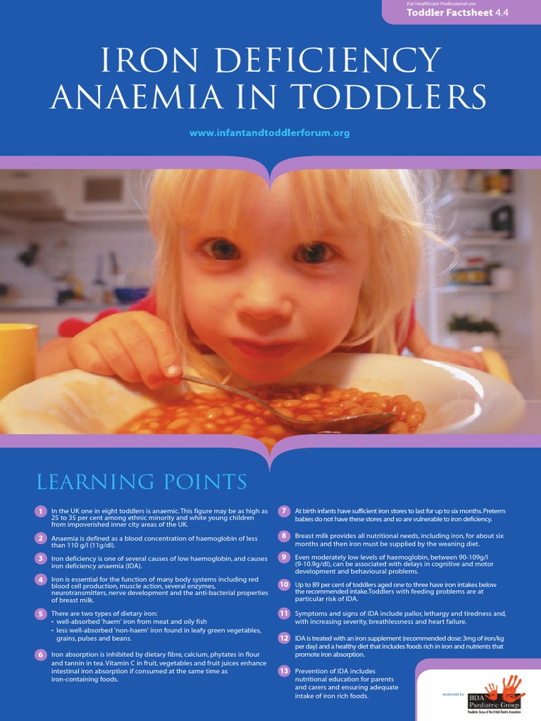 Iron Deficiency Anaemia in Toddlers: Learning Points | PDF | Anemia | Milk