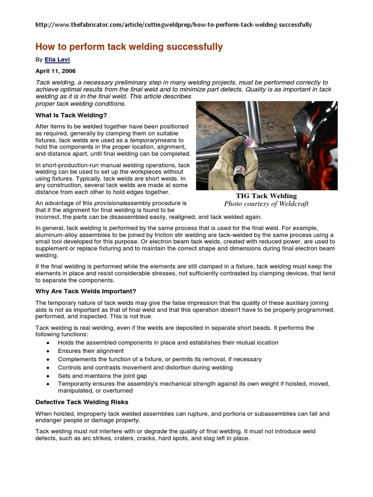 How To Perform Tack Welding Successfully | PDF | Welding | Construction