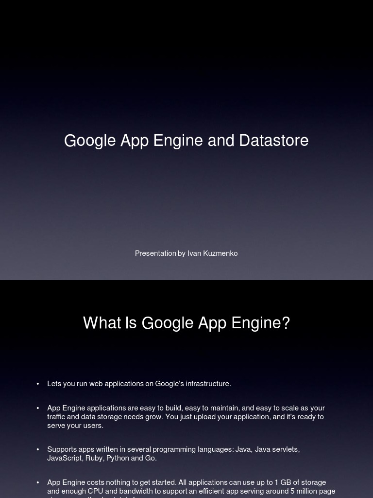 Google App Engine and Datastore: Presentation by Ivan Kuzmenko | PDF ...