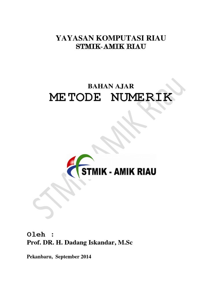 Modul Metode Numerik | PDF | Metode & Bahan Ajar