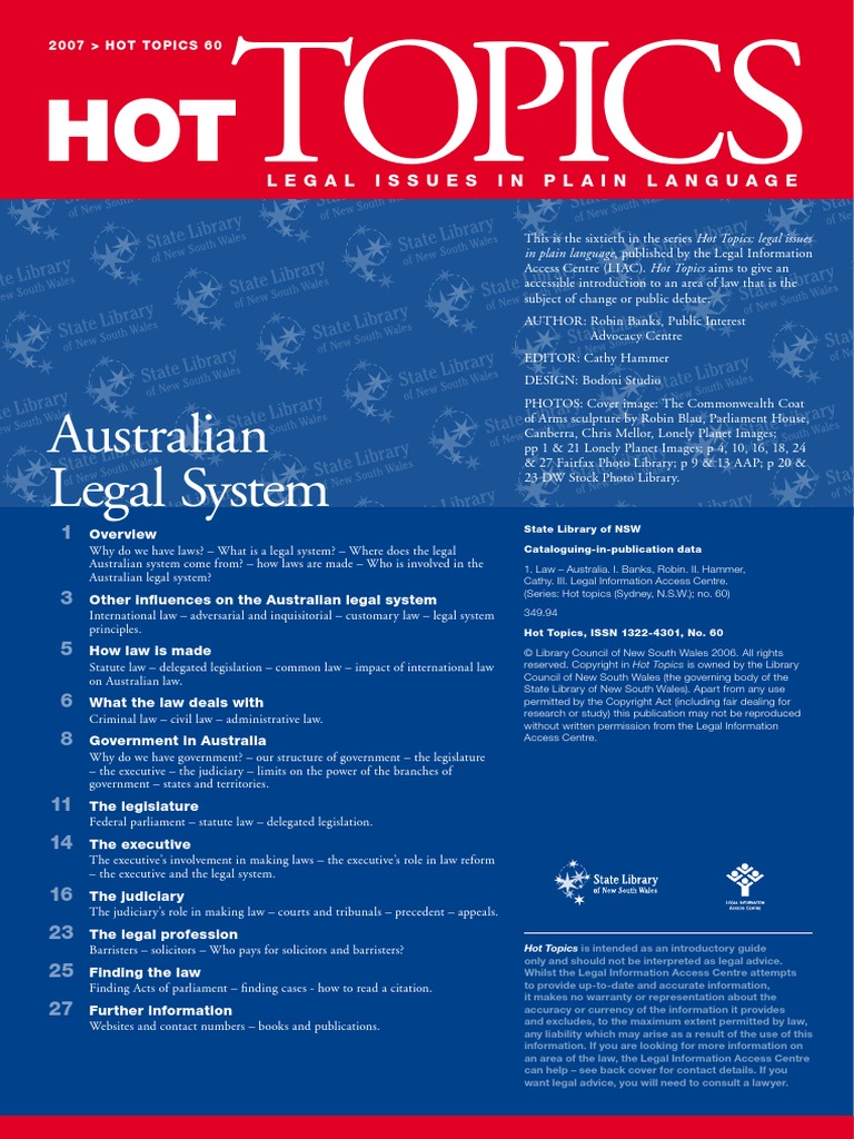 Australian Legal System | PDF | Government Of Australia | Bill (Law)