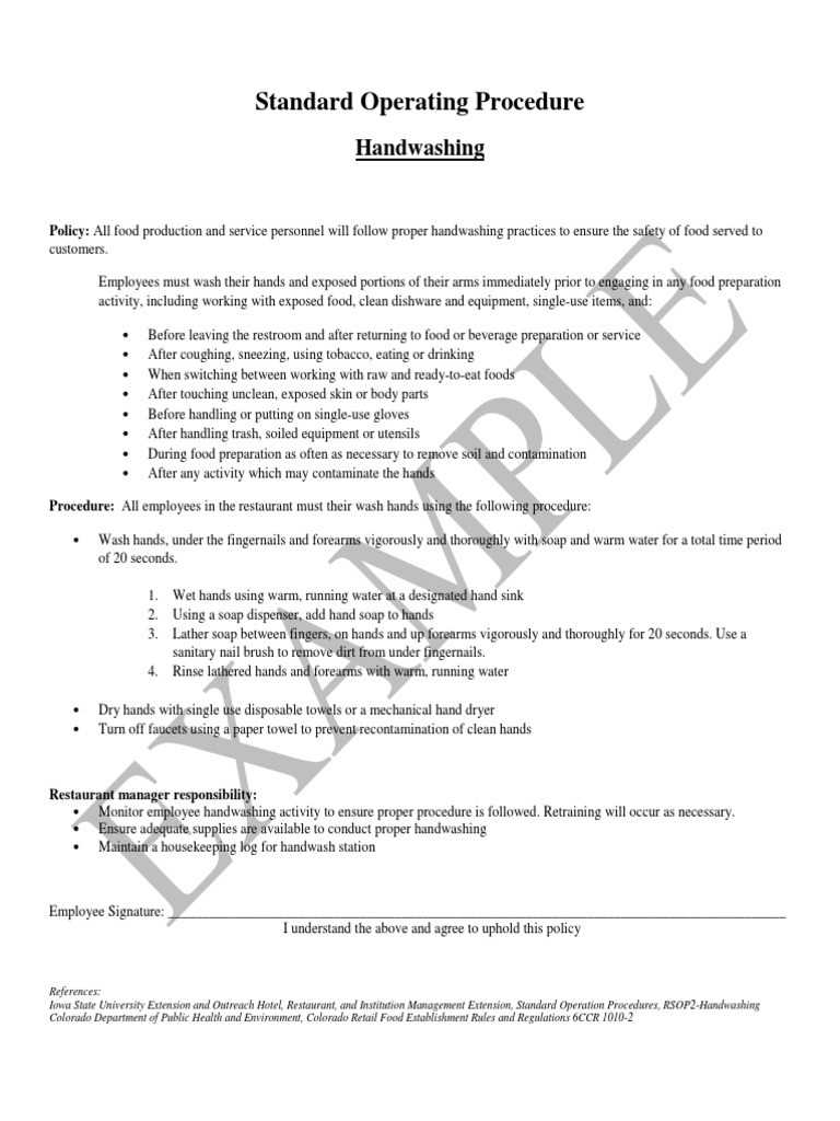 Sop Handwashing | PDF