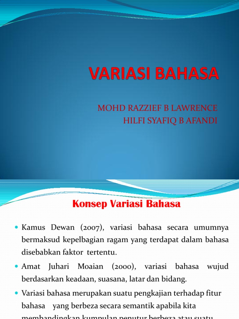 Variasi Bahasa | PDF