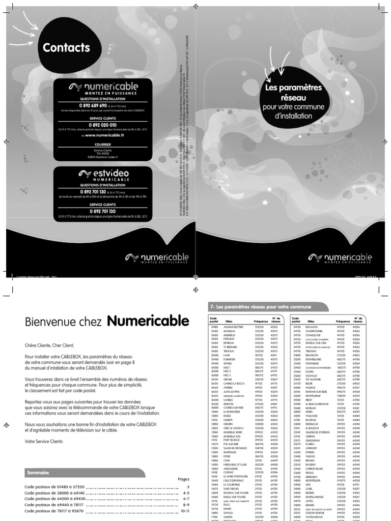 Frequences Numericable | PDF | Télévision par câble