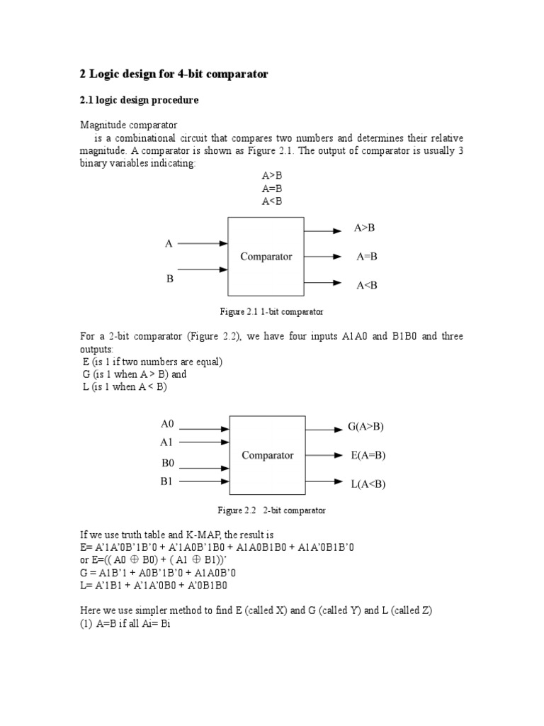 2 Logic Design For 4-Bit Comparator | PDF | Digital Electronics ...