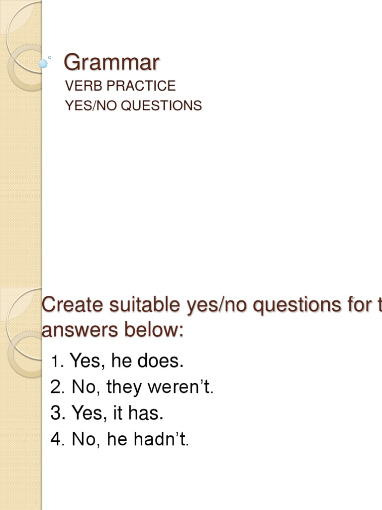 Yes/No Questions Activity | PDF | Career & Growth | Language Arts ...