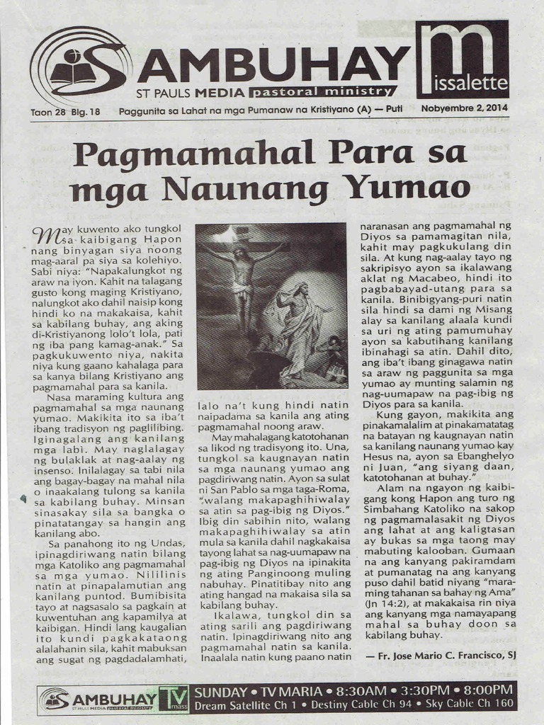Sambuhay November 2, 2014 (Tagalog) | PDF