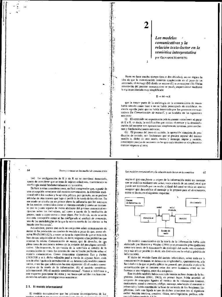 Los Modelos Comunicativos-Mannetti | PDF