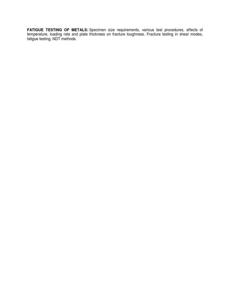 Fatigue Testing of Metals | PDF