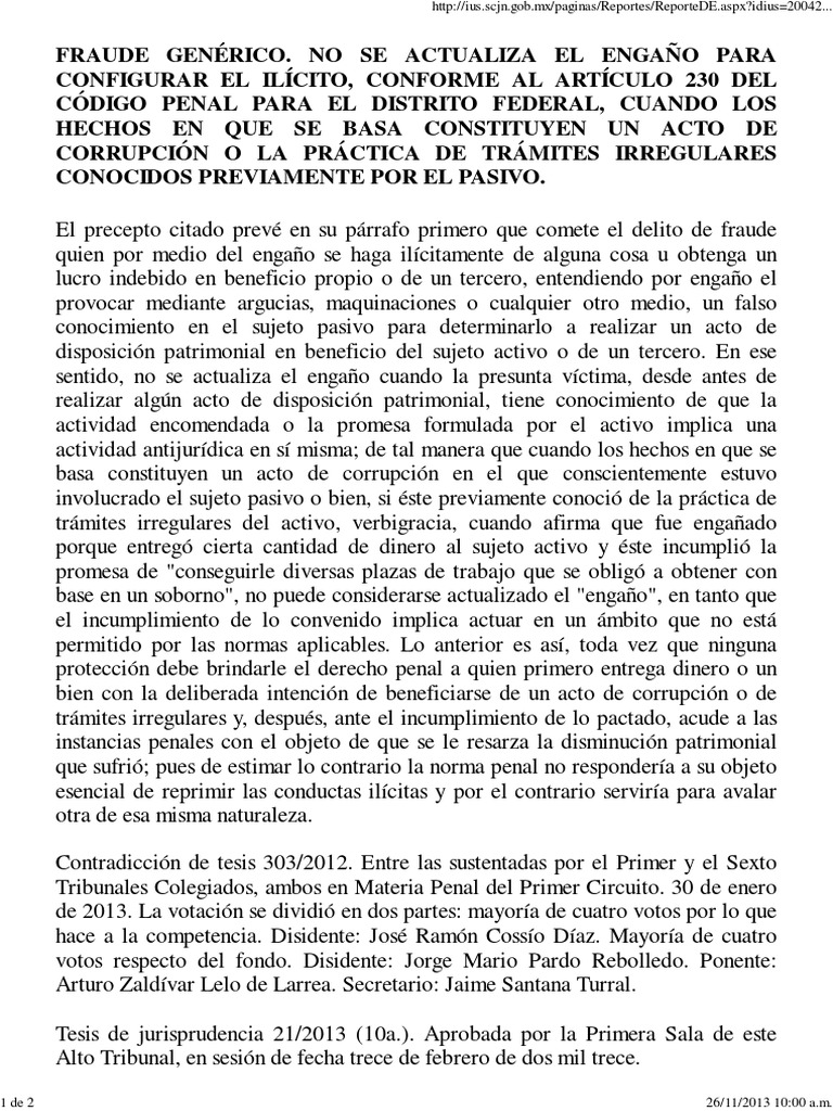 Fraude Genérico y Conocimiento Previo | PDF | Corrupción política ...