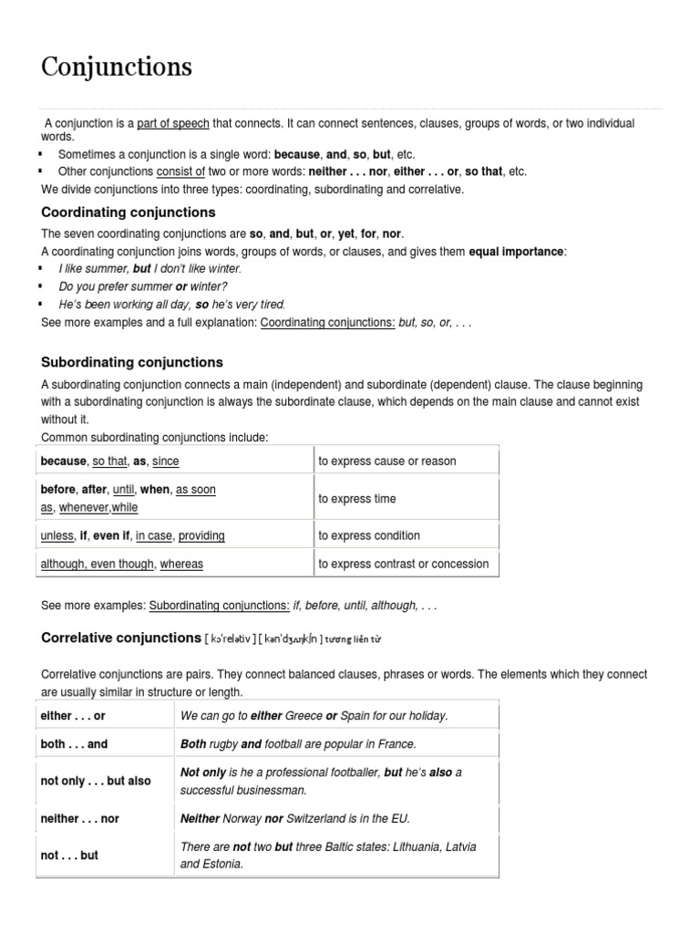Conjunction S | PDF | Grammar | Linguistics