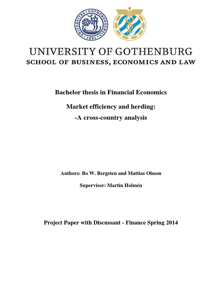 Bachelor Thesis in Financial Economics Market Efficiency and Herding ...