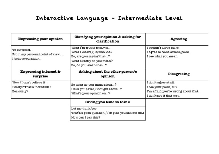 Interactive Language - Intermediate Level | PDF