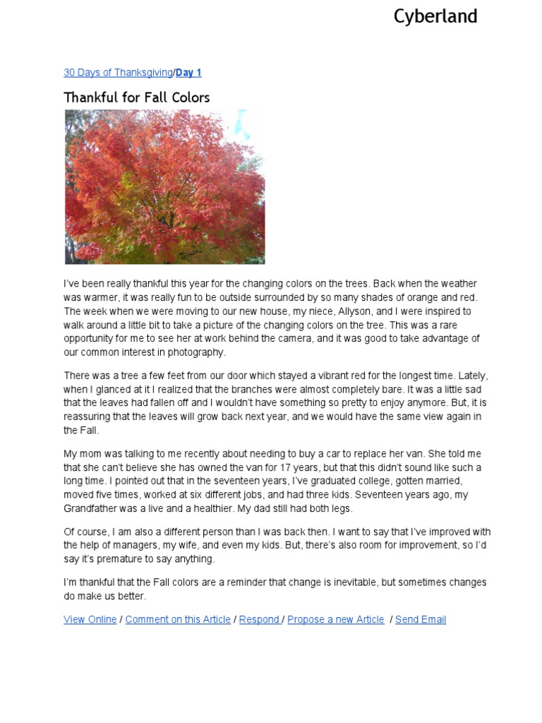 Thankful For Fall Colors | PDF