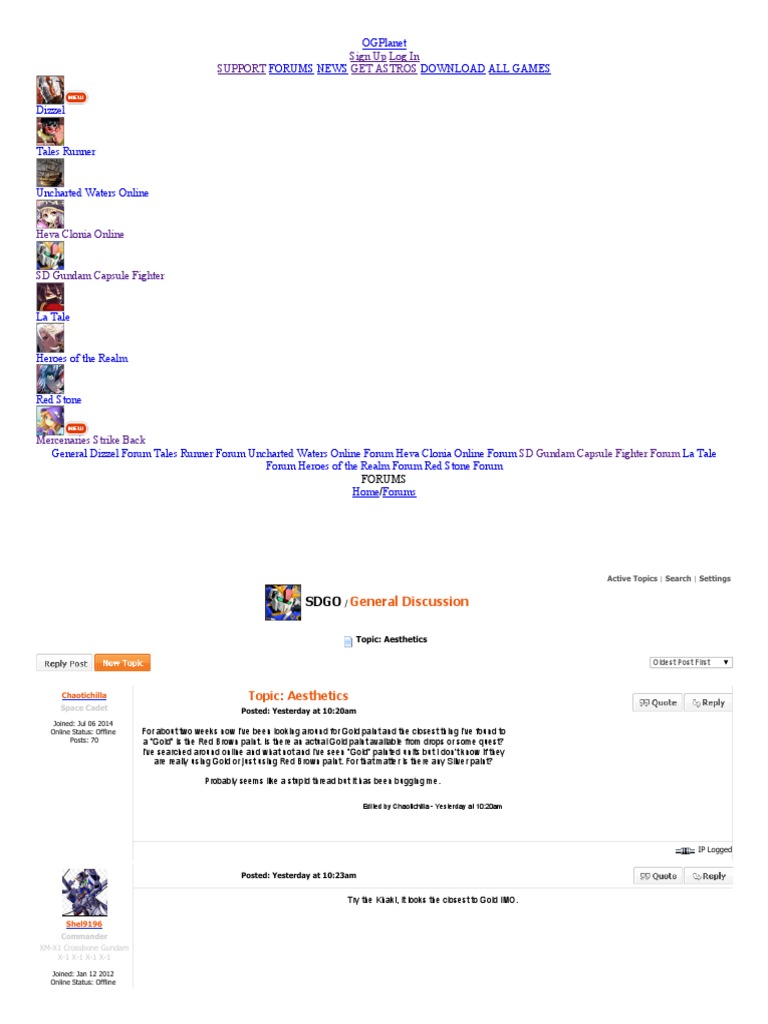 OGPlanet Forums - Aesthetics | PDF | Internet Forum | Online And Offline