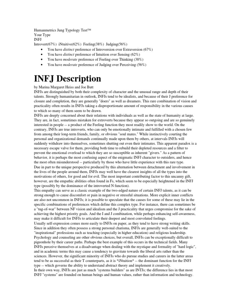 Humanmetrics Jung Typology Test | PDF | Personality Type | Extraversion ...