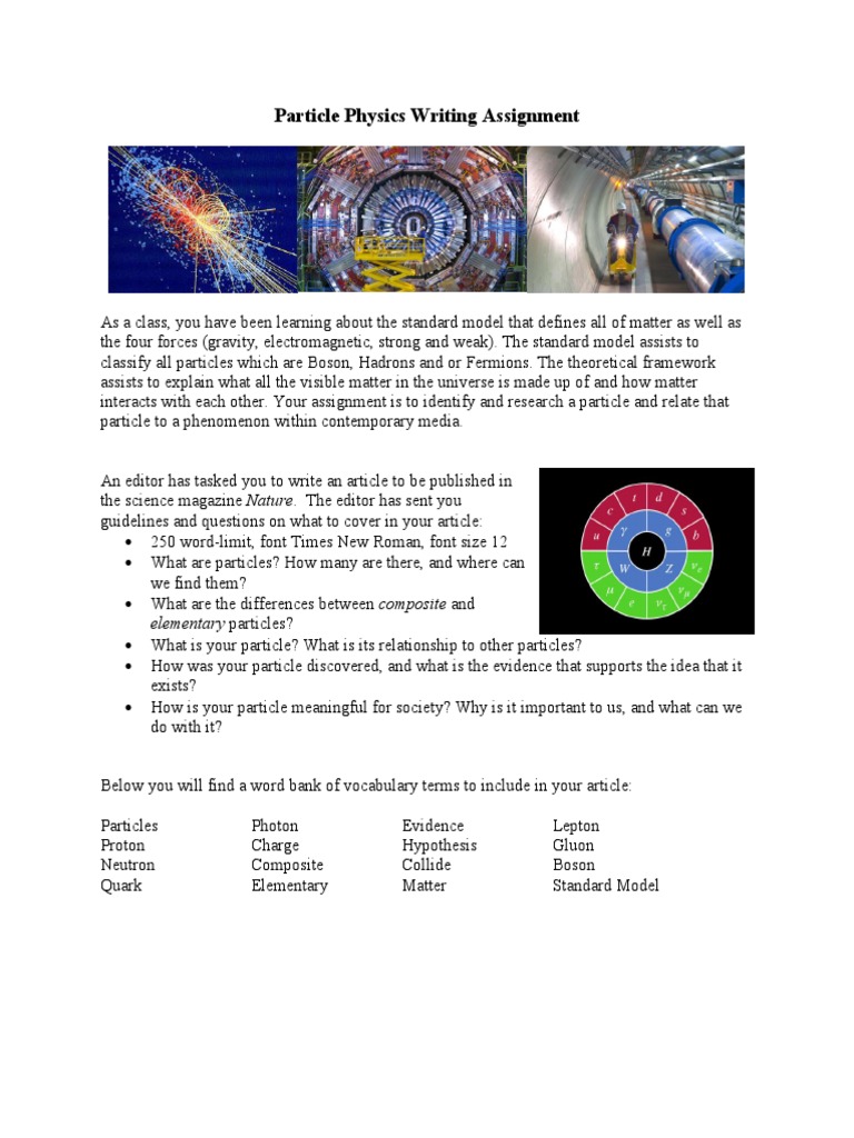 Particle Physics Writing Assignment: Elementary Particles? | PDF