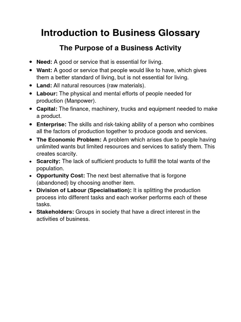 Introduction To Business Glossary | PDF | Taxes | Value Added Tax