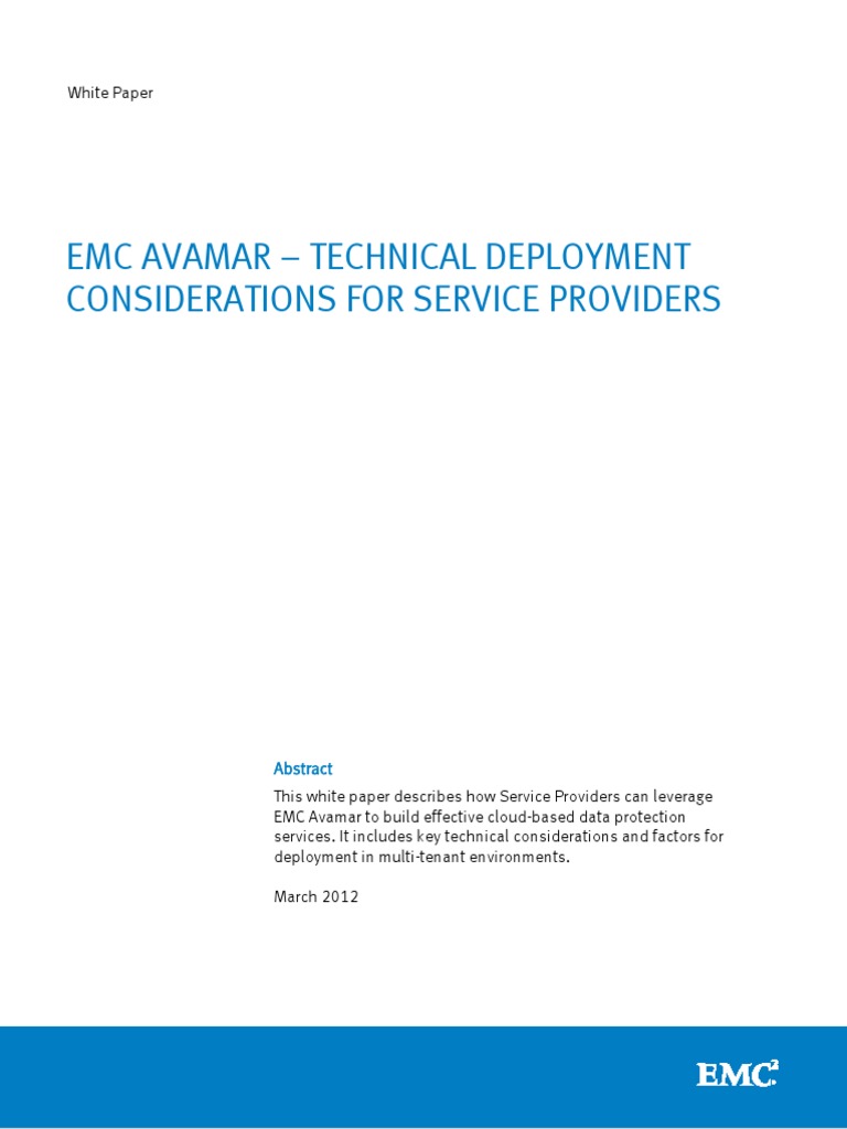 Avamar Technical Considerations | PDF | Virtual Private Network | Cloud ...
