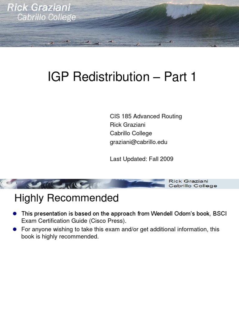 IGP Redistribution Part1 | PDF | Routing | Router (Computing)