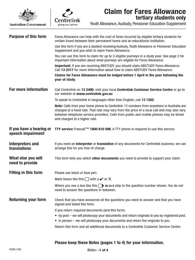Fares Allowance Claim for Students | PDF | Privacy | Government Information